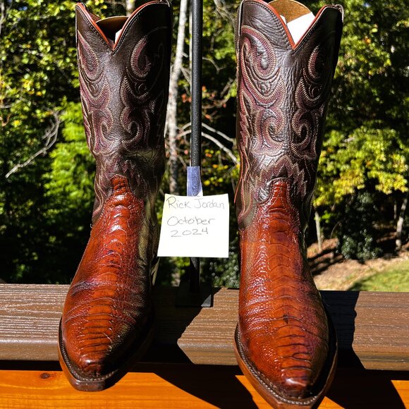 Lucchese | Shoes | Lucchese 883 Brown Ostrich Leg In A Snip Toe 85d ...